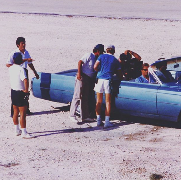 Setting up a scene with Crockett and Tubbs for a handheld shot from the ...
