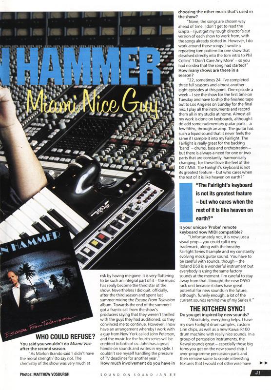 (SCANS) Jan Hammer interview - Sound On Sound (January 1988) - Jan ...